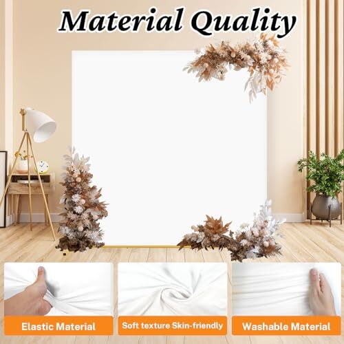 Wedding Arch Cover 6.6x6.6FT Square Arch Backdrop Covers Spandex Fitted ...