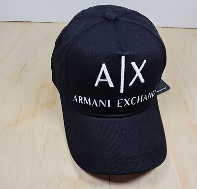 New Armani Exchange AX Unisex Baseball Cap In Black Colour Inc Tags | eBay