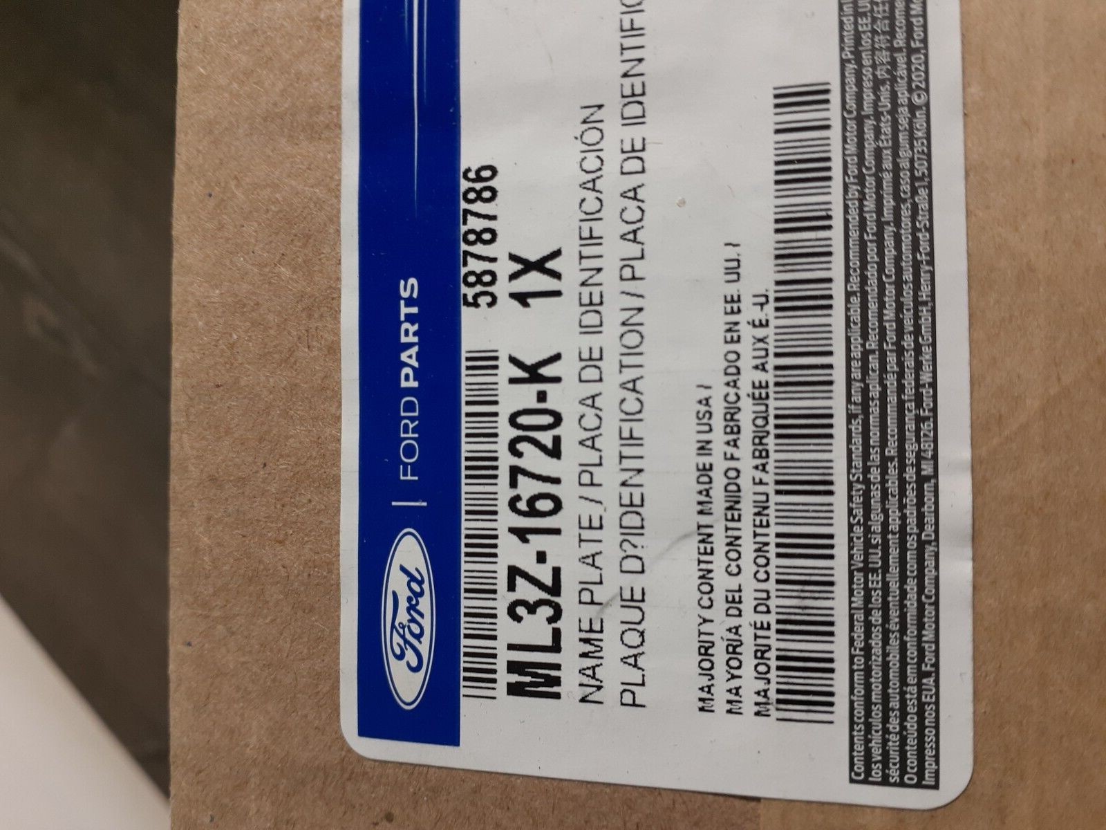 OEM (ML3Z-16720-K) FORD Name Plate Emblem Fender F-150 STX Version 2021 ...