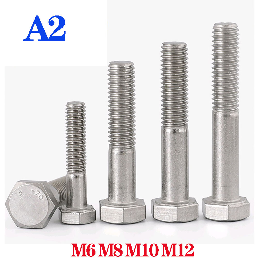 Hex Head Screws A2 Stainless Hexagon Bolts Screws Half/Partial Thread ...