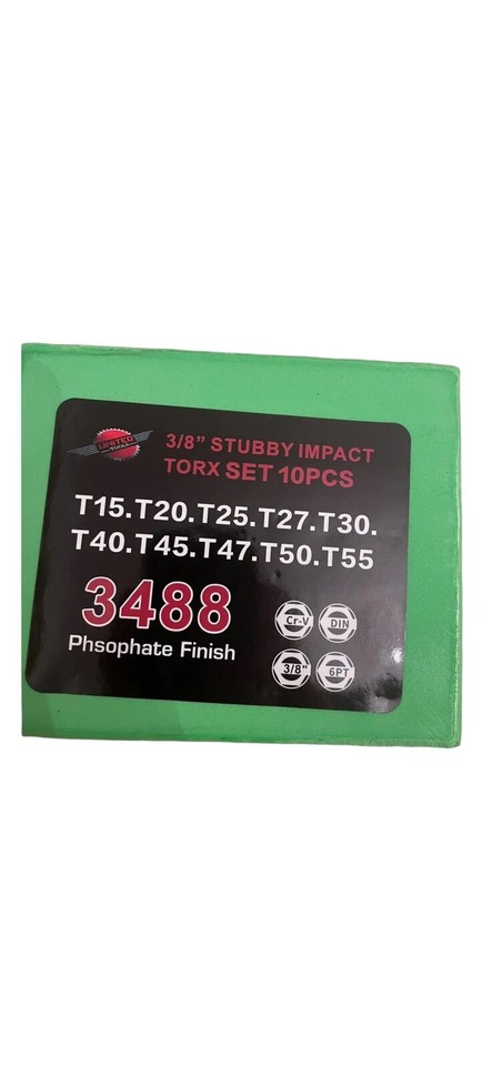 Shallow IMPACT Hex Torx Spline Bit Sockets 3/8" Drive Short Reach Star ...