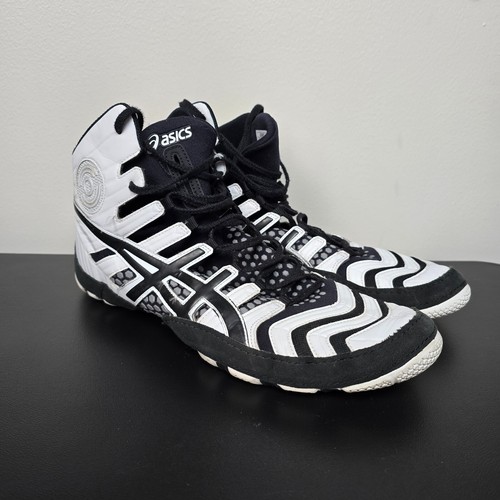 Asics Shoes Mens 14 White Black Striped Dan Gable Ultimate 4 Mat ...