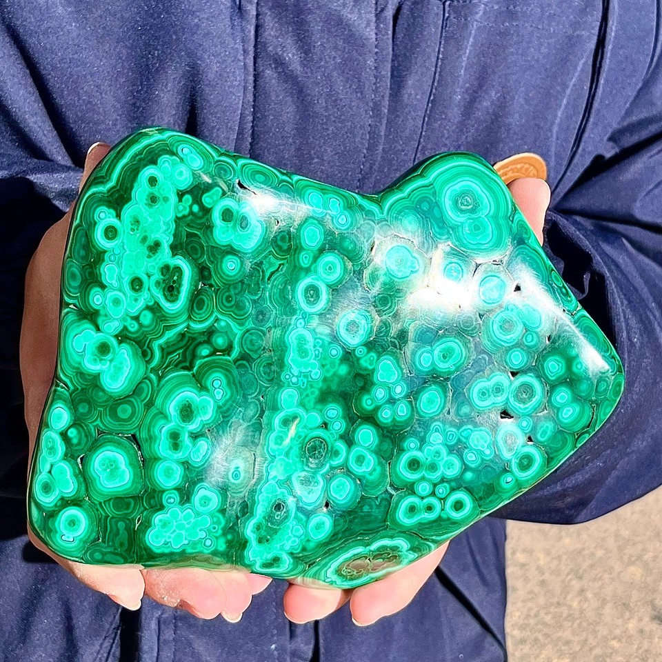 4.01LB Natural luster peacock stone transparent cluster rough mineral ...