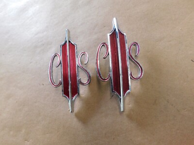 NOS OEM Oldsmobile 1967 1968 Cutlass Supreme CS Emblems Ornaments Pair ...