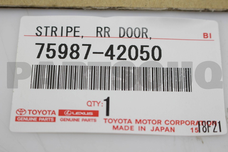 7598742050 Genuine Toyota STRIPE, REAR DOOR, OUTSIDE, RH 75987-42050 | eBay