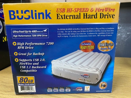 BUSlink USB 2.0 FireWire 80GB External Hard Drive CO-80-U2FE | eBay