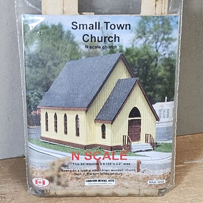 Osborn Model Kits RRA 3030 N Scale Small Town Church Wood Laser Cut Kit ...