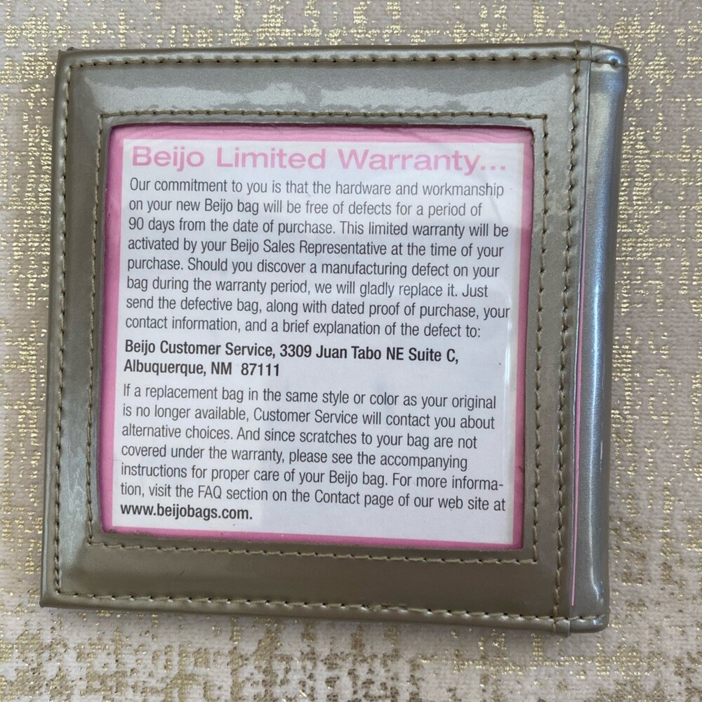 Beijo Pewter Wallet/ Card/ID/Photo Holder. Bi-fold Style. Excellent ...