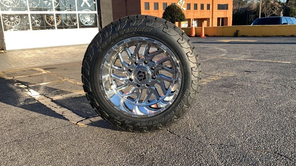20x12 TIS 544C CHROME WHEELS RIMS 33" TOYO AT3 TIRES JEEP CHEROKEE ...