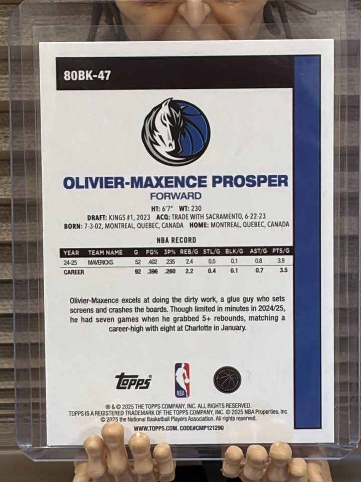 2025 Topps NBA Series 1 Oliver-Maxence Prosper Silver Foil | eBay