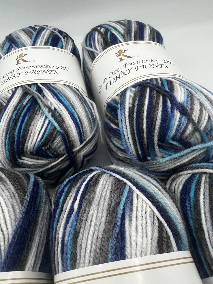 Good Old Fashioned Funky Prints Knitting Crochet Yarn Wool - 5x100g ...
