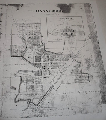 Dannebrog & Nysted Nebraska Photocopy from Original of Old City Map ...