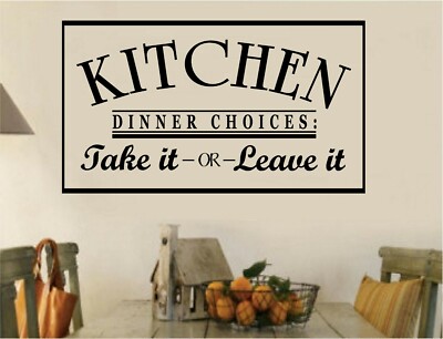 Kitchen Dinner Choices...Vinyl Decal Home Décor 12" x 21" | eBay