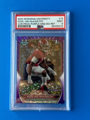 2022 Bowman Chrome University Kool-Aid Mckinstry Purple Mini Diamond ...