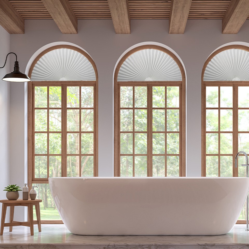 Arch Window Pleated Blind Half Circle Window Shades Cordless Round ...