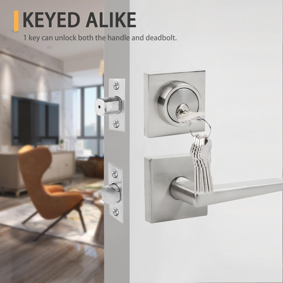 Front Door Handle and Deadbolt Set,Dead Bolt and Door Handle Set ...
