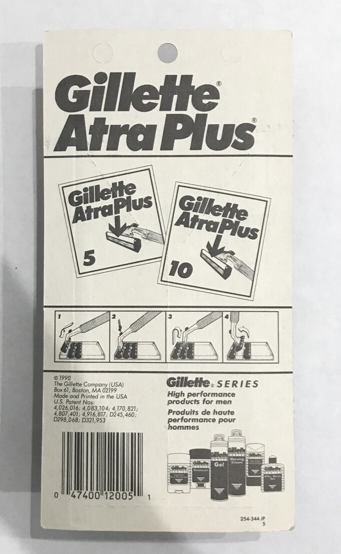 Vintage 1990 Brand New Gillette Atra Plus Metal Razor w/ 2 Cartridges ...
