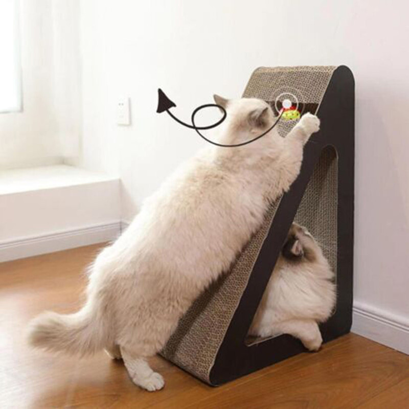 PET KITTEN CORNER WALL SCRATCHER CATS TRIANGLE CAT SCRATCHING POST ...