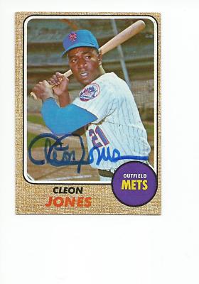 CLEON JONES Autographed Signed 1968 Topps Baseball card New York Mets ...