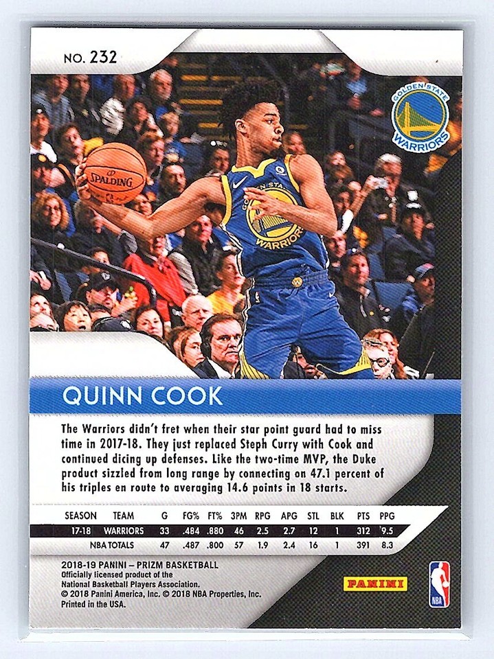 2018 Panini Prizm #232 Quinn Cook MT/NRMT | eBay