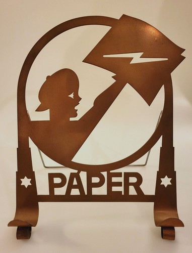 Sale! 1930's Deco Copper Paper/Book Holder (Boy Holding Newspaper-Word ...