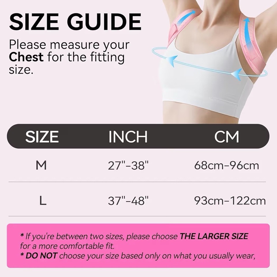 Posture Corrector for Women, Relieve Shoulder, Neck & Back Pain - Pink ...