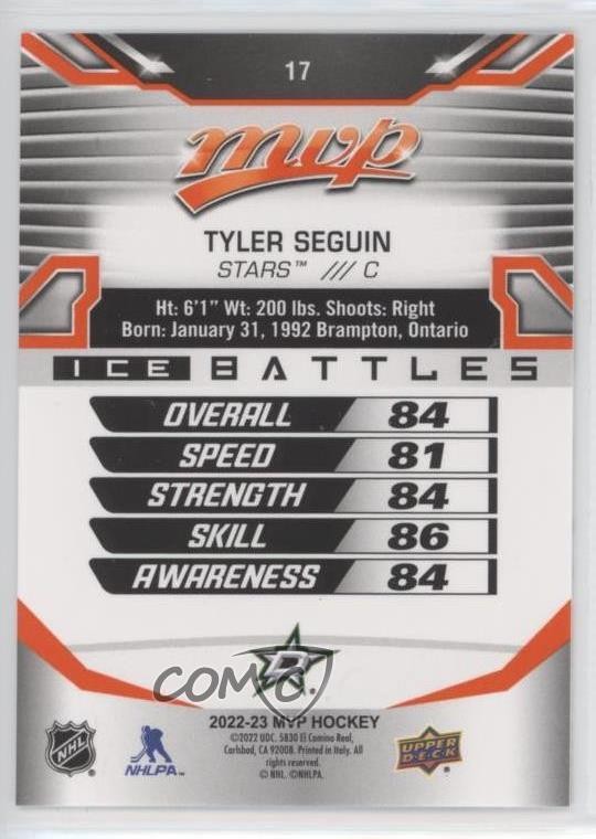 2022-23 Upper Deck MVP Ice Battles Tyler Seguin #17 07r2 | eBay