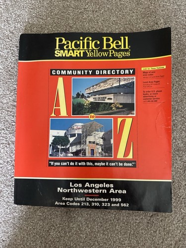 1999 Pacific Bell Yellow Pages Los Angeles Phone Book Directory VTG | eBay