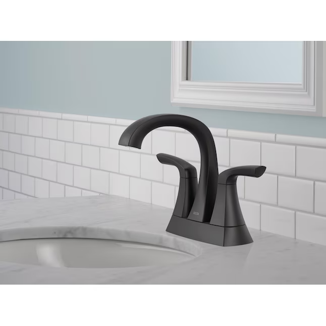 Delta Lacey 4" Center Set Water Sense Bathroom Sink Faucet w/ Drain ...
