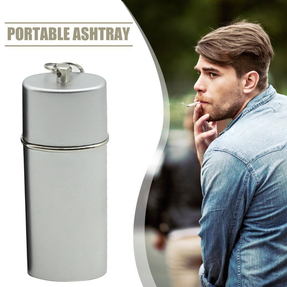 Simple Mini Ashtray Pocket Smoking Ash Tray Cigarette Ash Holder w/ Lid ...