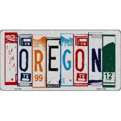 Oregon License Plate Art Brushed Aluminum Metal Novelty License Plate ...