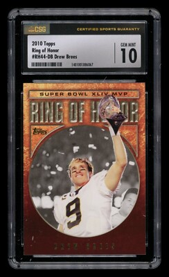 2010 Topps Ring of Honor Drew Brees RH44-DB Saints CSG 10 GEM MINT | eBay