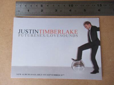 Justin Timberlake advertising card (file E21) please scroll down ...