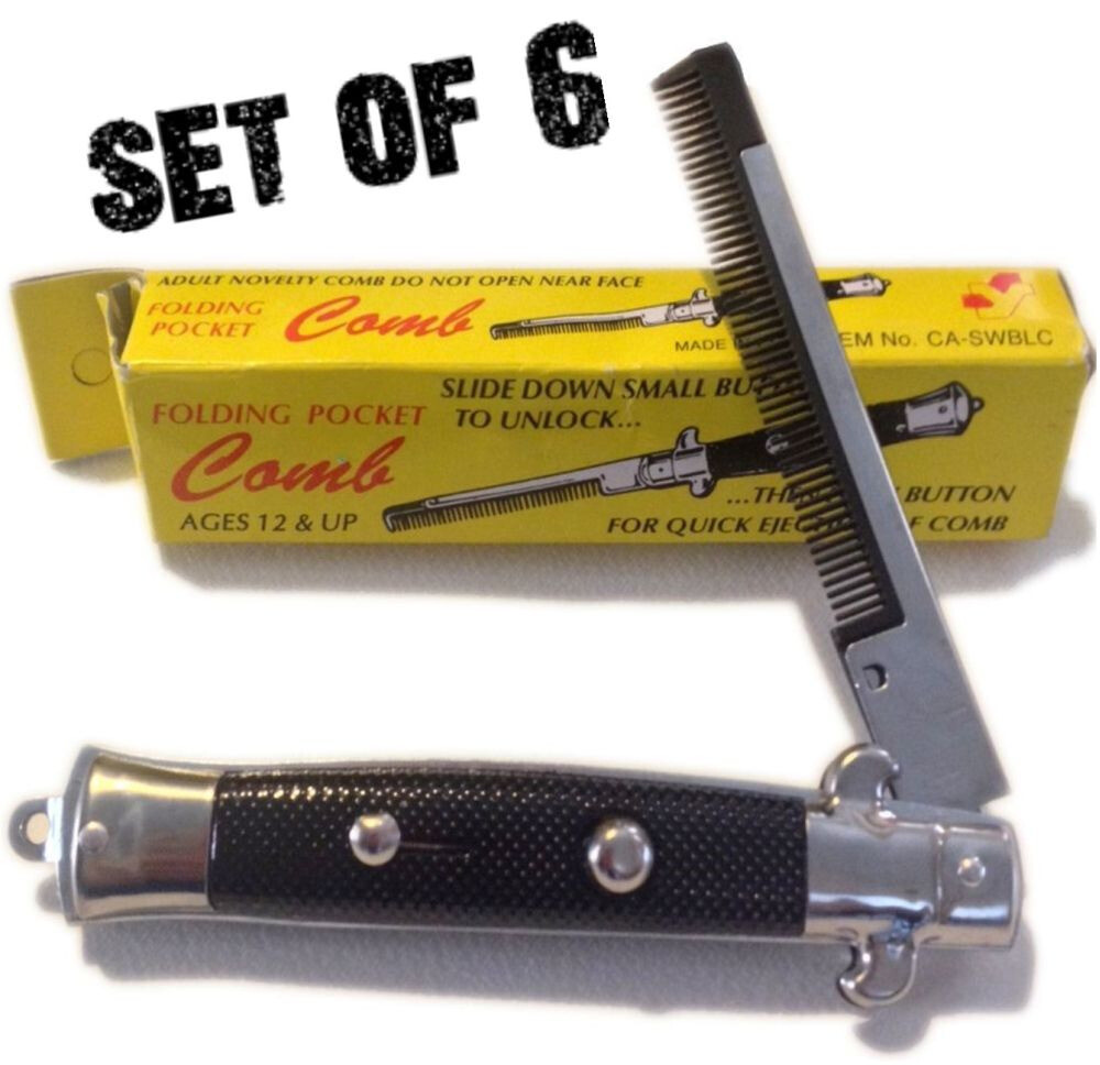 (6) Stiletto Knife SWITCH BLADE COMB - novelty joke gag prank TRICK ...