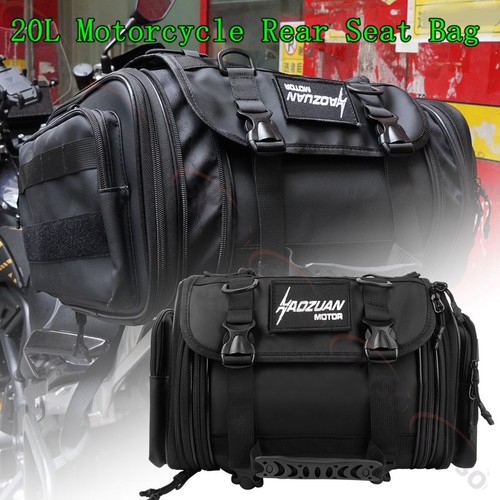 20L Motorcycle Tail Bag Travel Luggage Bags Waterproof Rear Rack Trunk ...