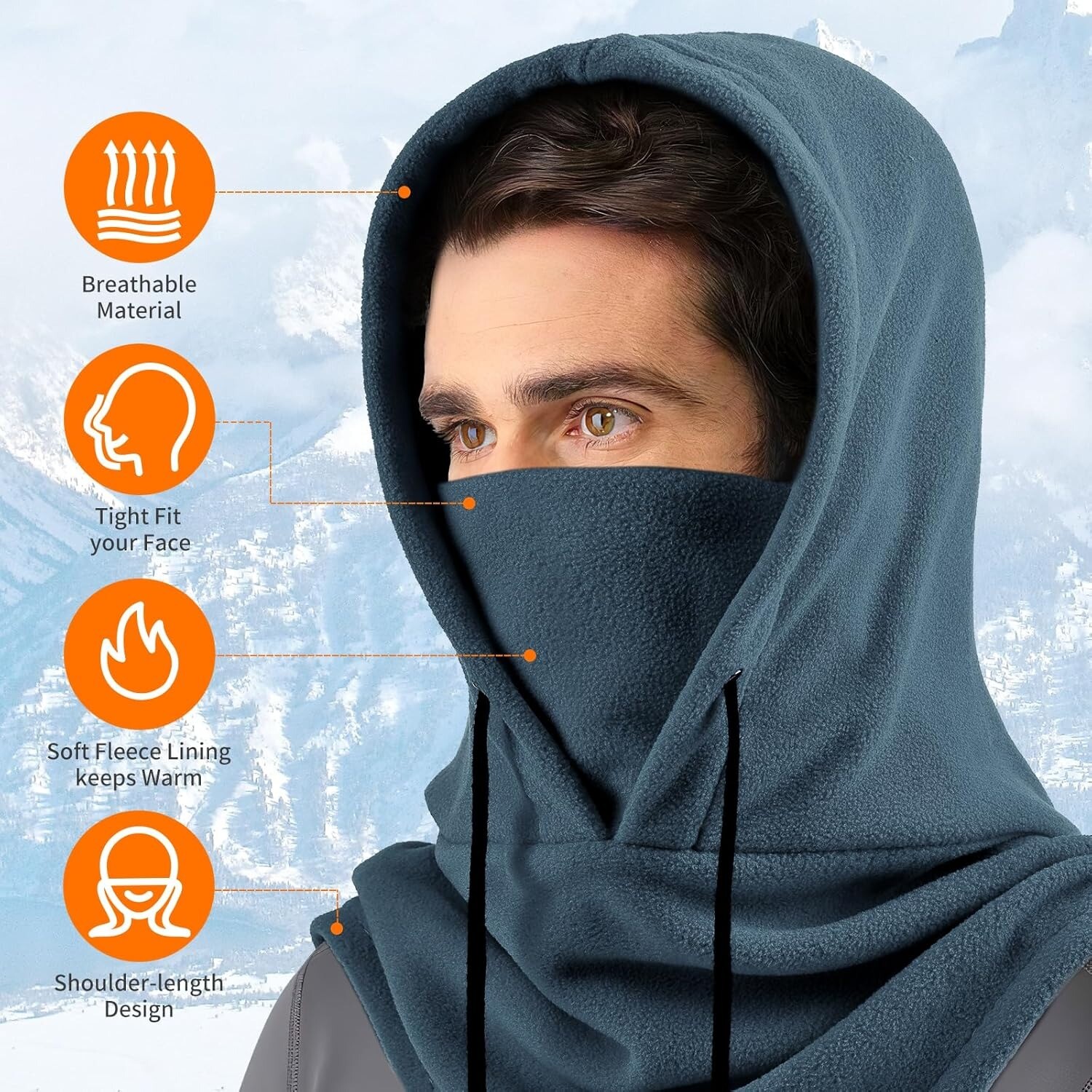 Winter Fleece Thermal Windproof Mask Balaclava Ski Full Face Mask for ...