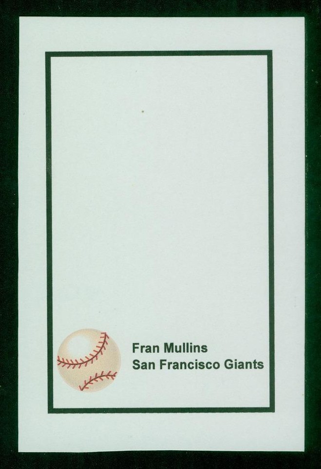 #1122, 4" x 6" Photo Card, Signed-Autographed, Fran Mullins, S. F ...