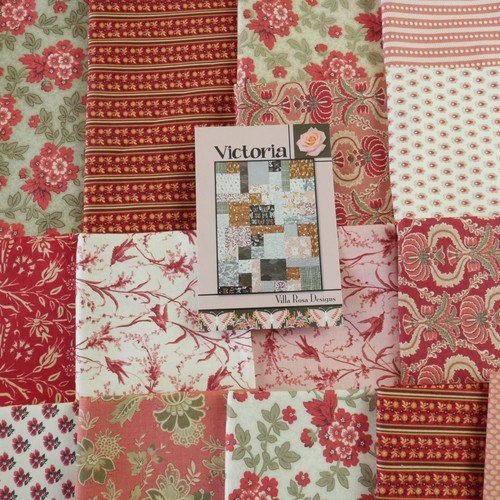 Victoria Quilt Kit 59" x 75 Moda French General Fabrics Pink Floral ...