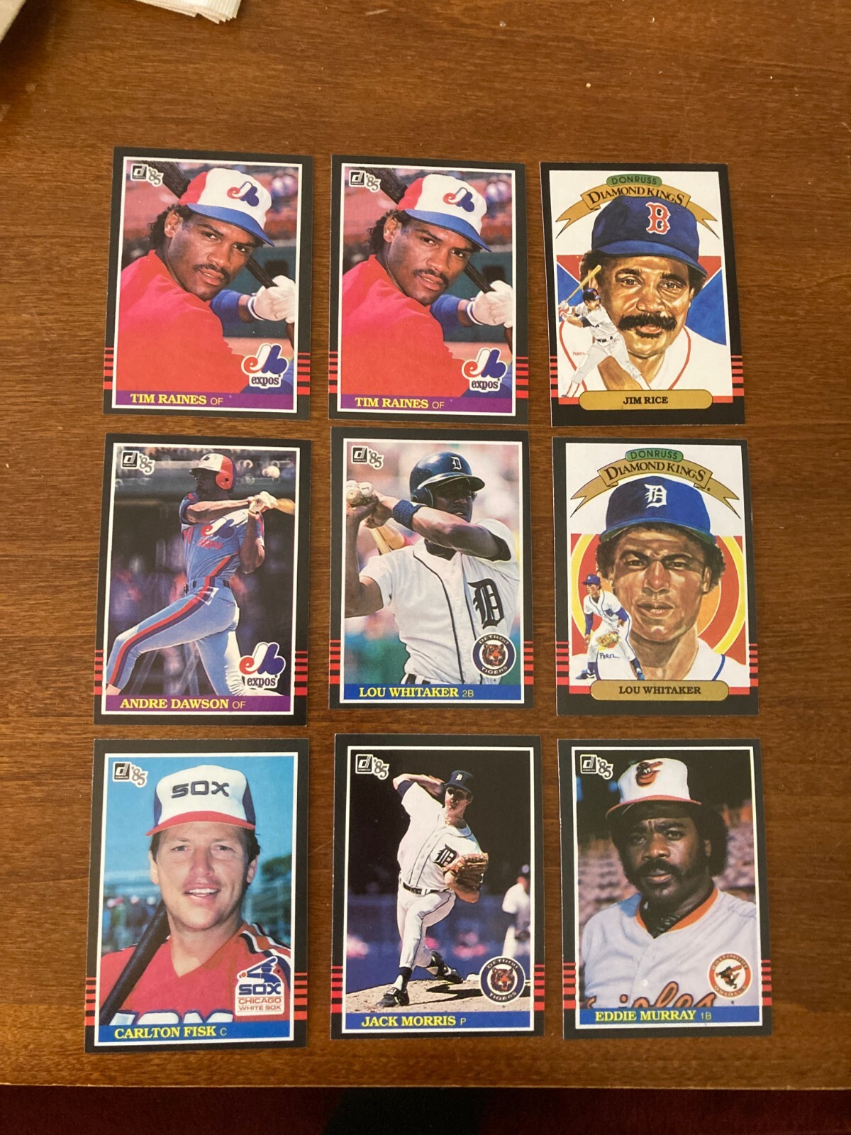 1985 DONRUSS HOF LOT Raines Rice Whittaker Morris Dawson Fisk Murray | eBay
