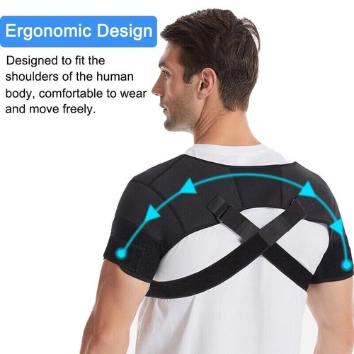 Compression Double Shoulder Brace Torn Rotator Cuff Pain Relief Support ...