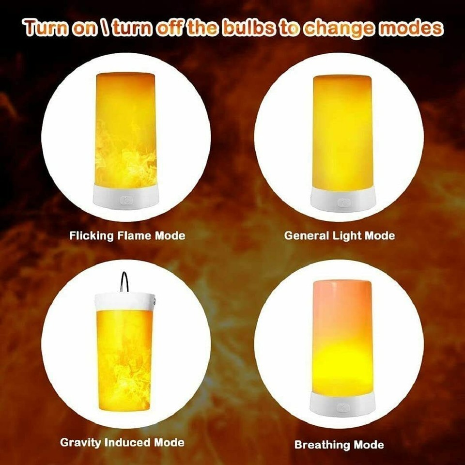 LED Flame Light Fireplace Light USB Rechargeable Outdoor Hanging ...