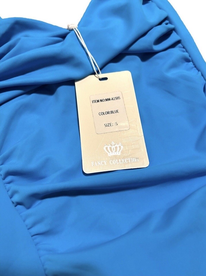 Muy Muy Fancy Collection Blue Thong Bodysuit Size Small | eBay