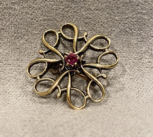 VINTAGE 10K GOLD FILLED AVON AWARD PIN BROOCH RUBY RED STONE | eBay