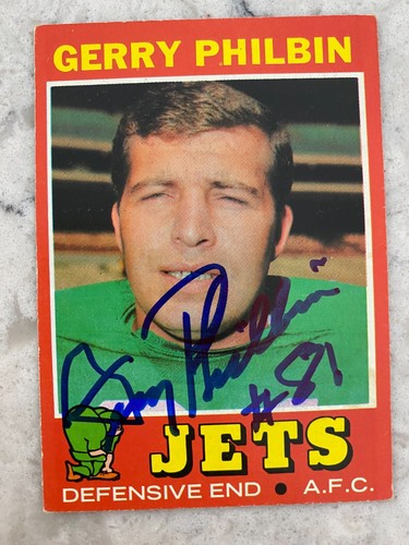 Gerry Philbin Signed NEW YORK JETS Card 1971 Topps | eBay