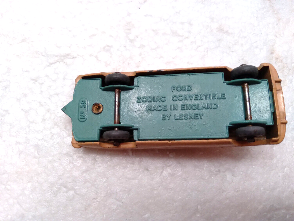 Vintage Matchbox Lesney No 39 Ford Zodiac Convertible Diecast | eBay