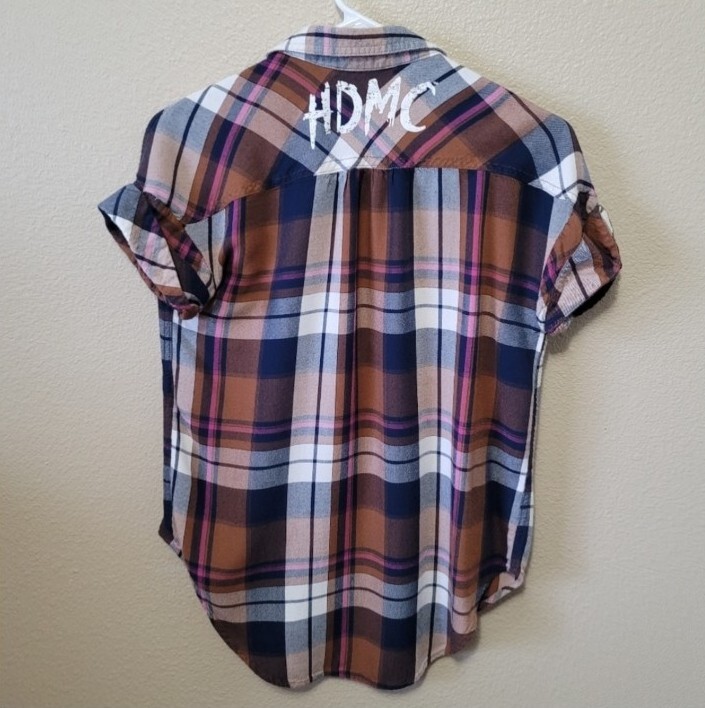 Harley Davidson, HDMC Logo, Plaid Top, Shirt, Women'… - Gem