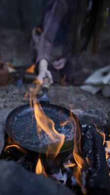 Foldable Camping Pan,Handforged Blacksmith Cooking Pan,Iron Pan ...