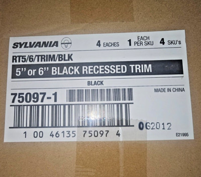 Sylvania 75097 RT56 Black Trim Ring for RT5 / RT6 Recessed Downlights ...