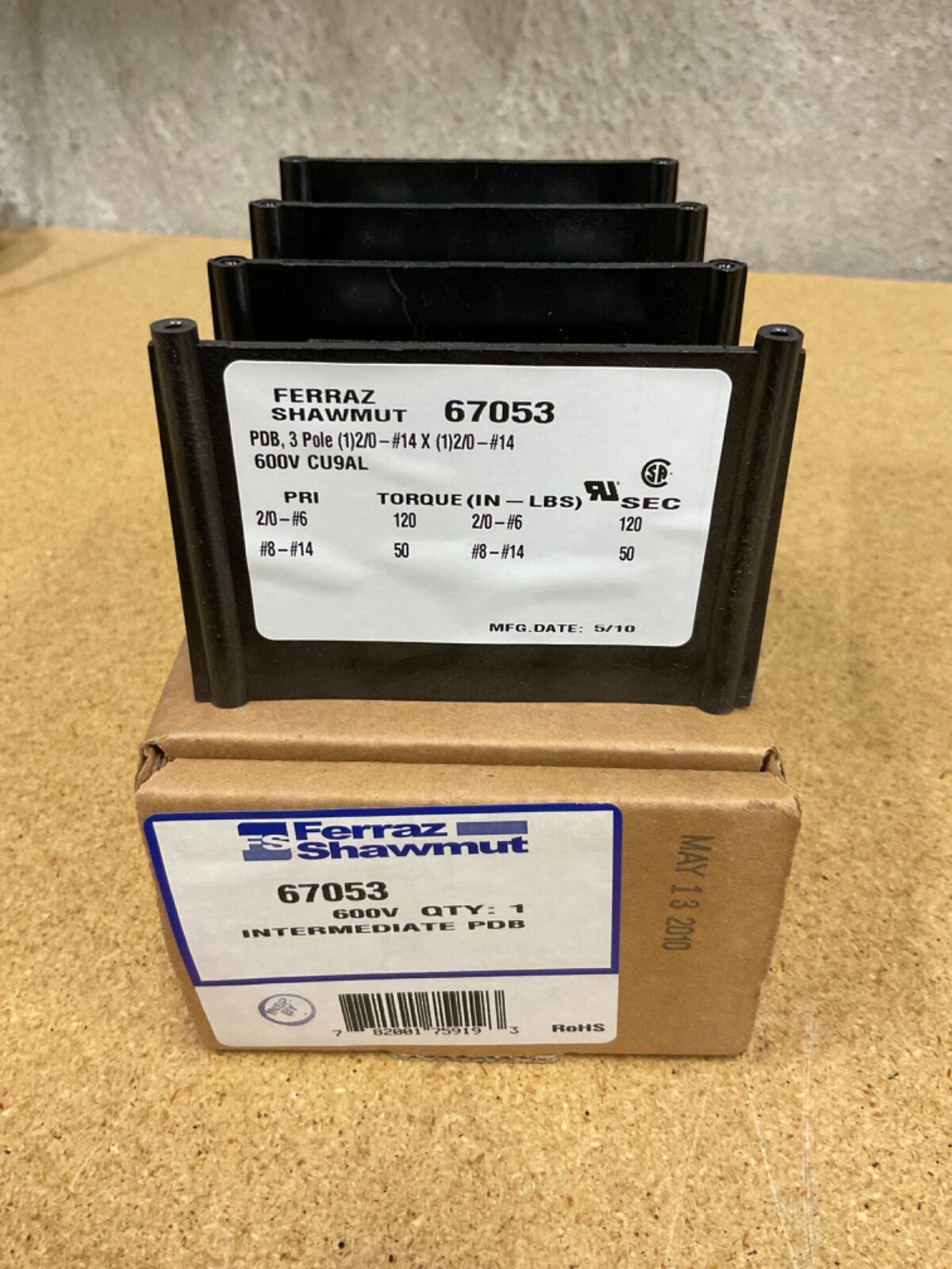 FERRAZ SHAWMUT 67053 POWER DISTRIBUTION BLOCK, 3 POLE | eBay