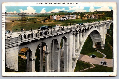 Postcard Pittsburgh PA Larimer Avenue Bridge 1934 | eBay